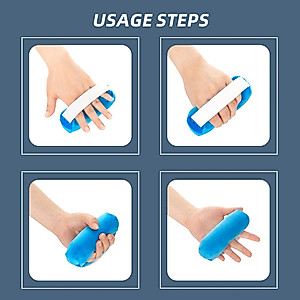 TYYIHUA Palm Protector Hand Contracture Cushion, (2 Pack) Fluff Finger Contracture Cushion with Elastic Band & Finger Sepereter, Support Hand Finger Open, Prevent Hand Contracture