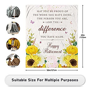 Retirement Blanket - Retirement Gifts for Women 2023 - Happy Retired Gifts for Women - Best Retirement Gift Ideas - Ultra-Soft Flannel Throw Blanket 60 x 50 inch