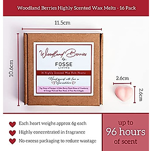 Woodland Berries Wax Melts 16 Pack | Strong Scented Heart Shaped Soy Melts | Up to 96Hr of Scent Per Box | Hand Poured in The UK | Vegan & Plastic Free Long Lasting Candle Alternative
