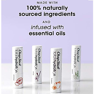 ChapStick Total Hydration Essential Oils Peace Lip Balm, Rosemary + Peppermint Lip Balm Tube, Lip Care - 0.12 Oz