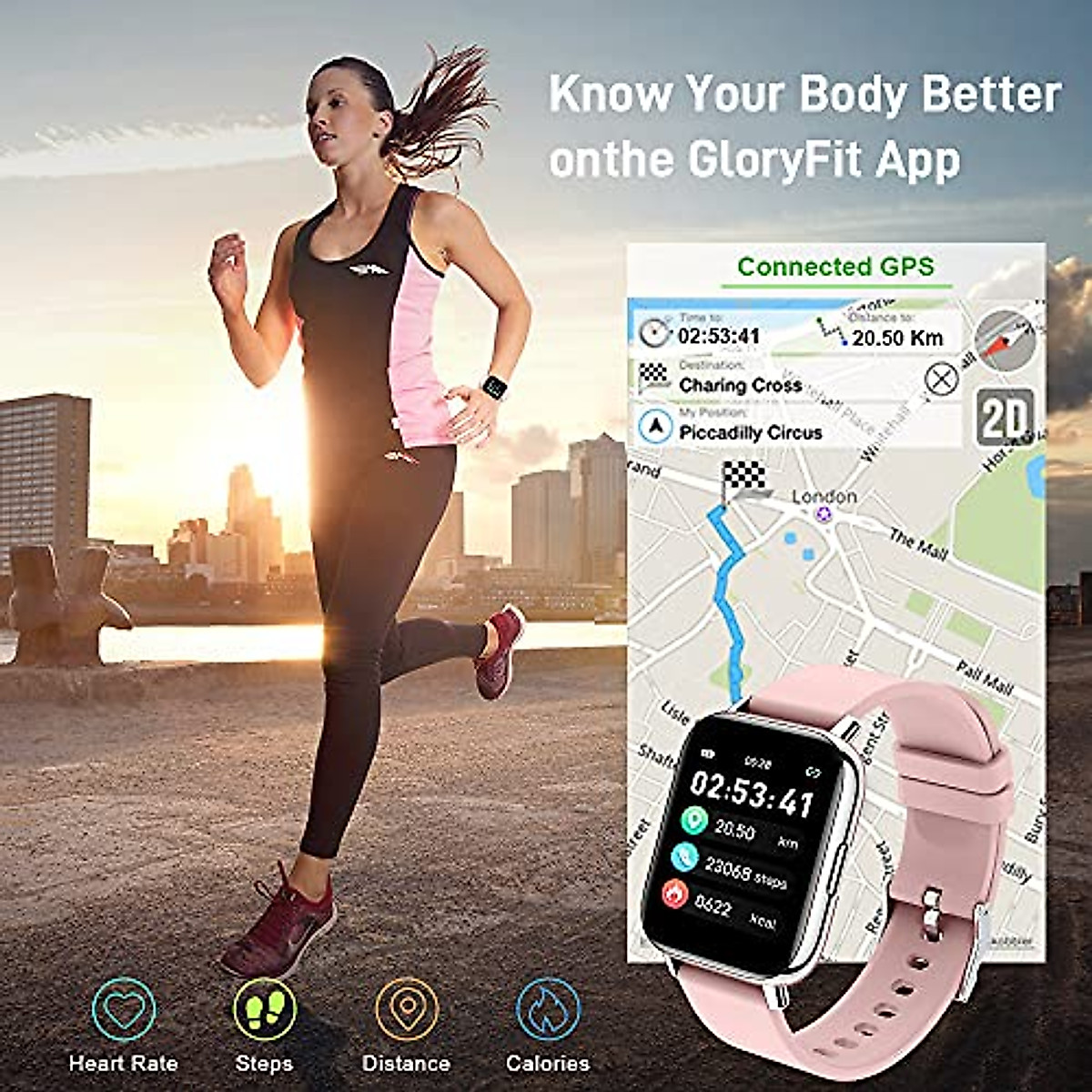Motast Smart Watch 2022 Watches for Women, Fitness Tracker 1.69" Touch Screen Smartwatch Fitness Watch Heart Rate Monitor, IP68 Waterproof Pedometer Activity Tracker Sleep Monitor for Android iPhone