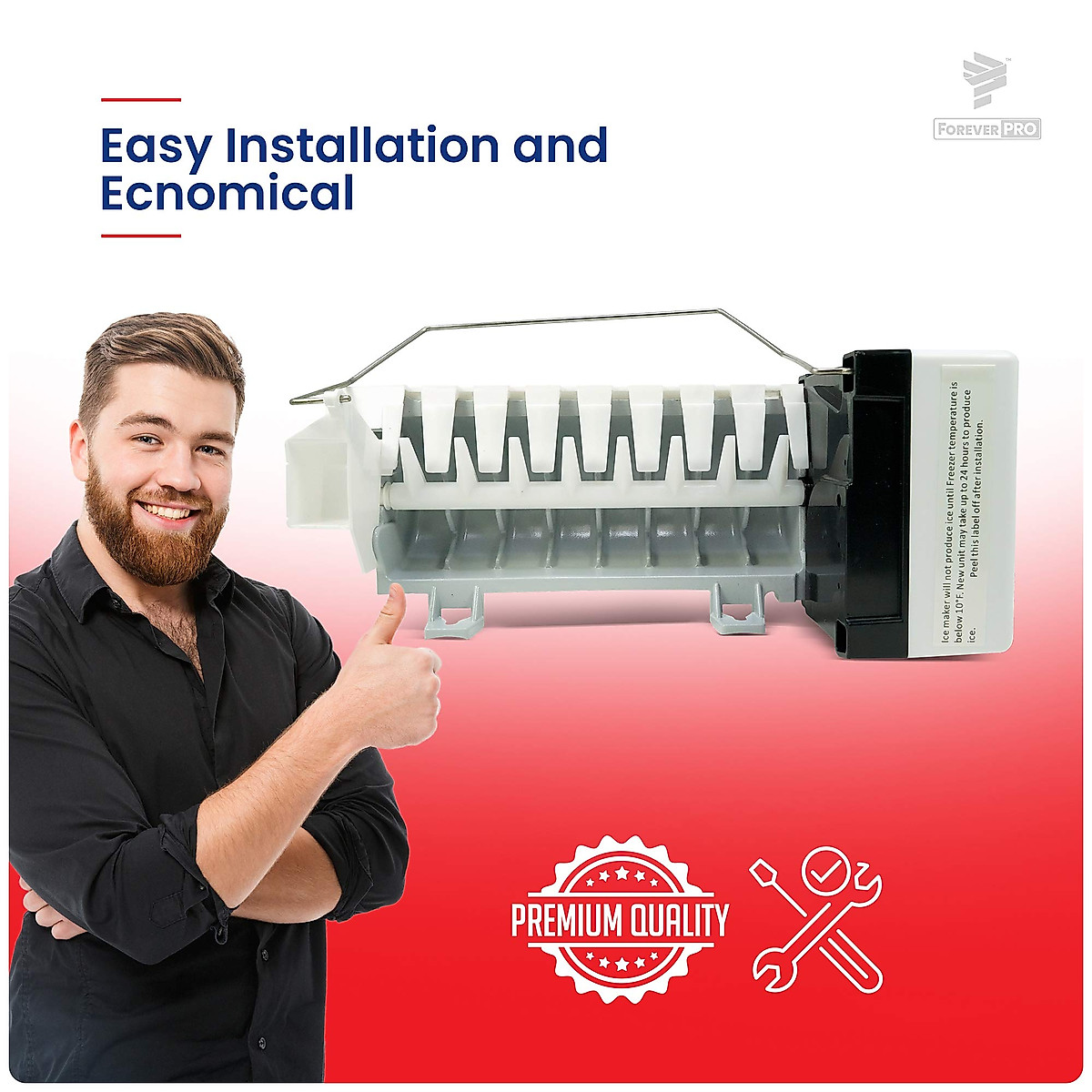 ForeverPRO D7824706Q Replacement Icemaker for Whirlpool Refrigerator D7824706Q 0056504 0056599 0056605