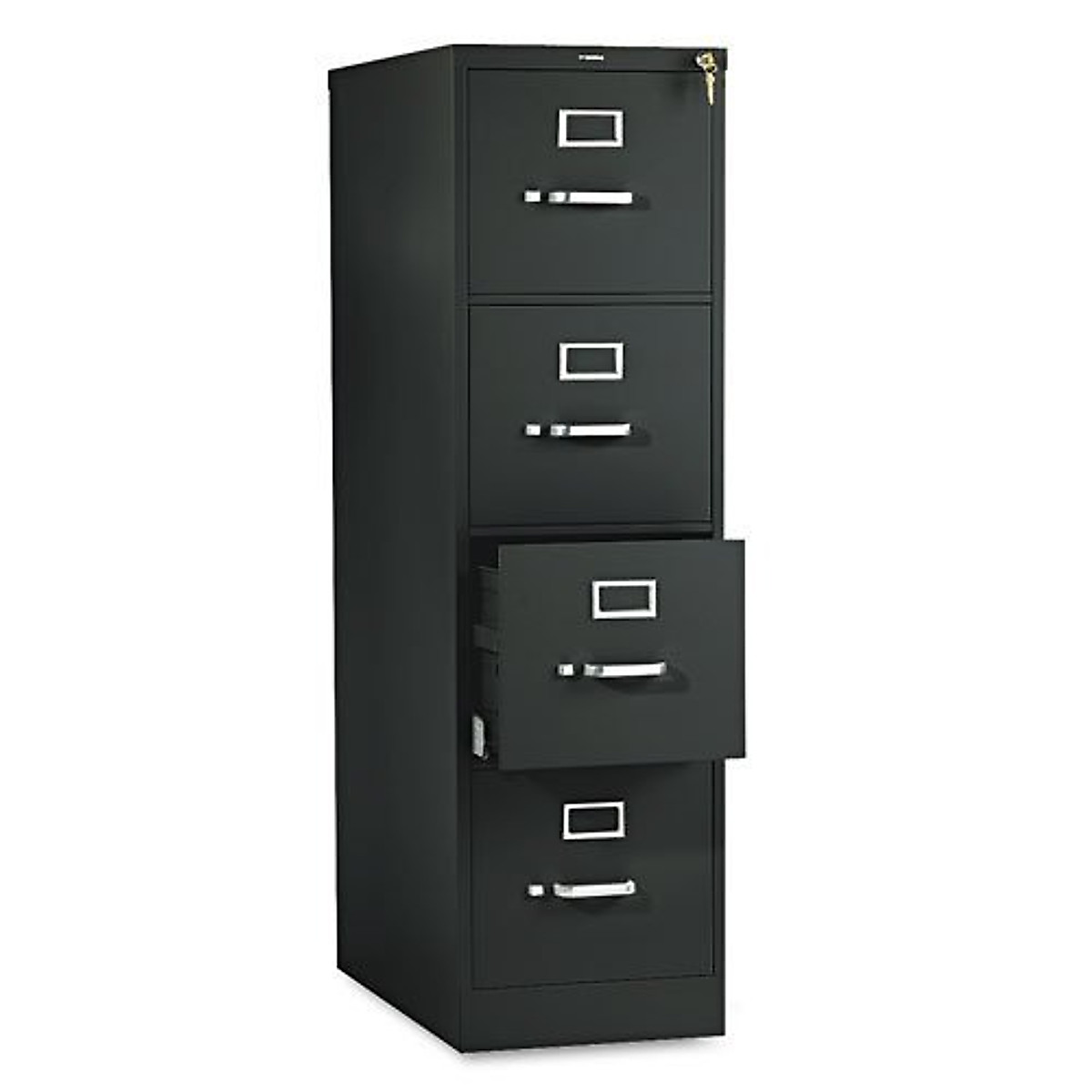 HON 4-Drawer Letter File - Full-Suspension Filing Cabinet with Lock, 52 by 25-Inch Black (H514)