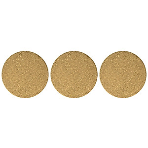 Fox Run Round Cork Trivets Dishes, Pots, Pans and Plants, 7.25" Diameter x 0.5" Thick, Set of 3 Hot Pads,4440