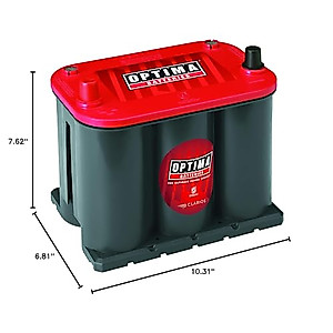 OPTIMA Batteries High Performance 25 RedTop Sealed AGM Car, Truck, and SUV Starting Battery, 720 CCA, SAE Terminal, Maintenance Free, Versitile Mounting