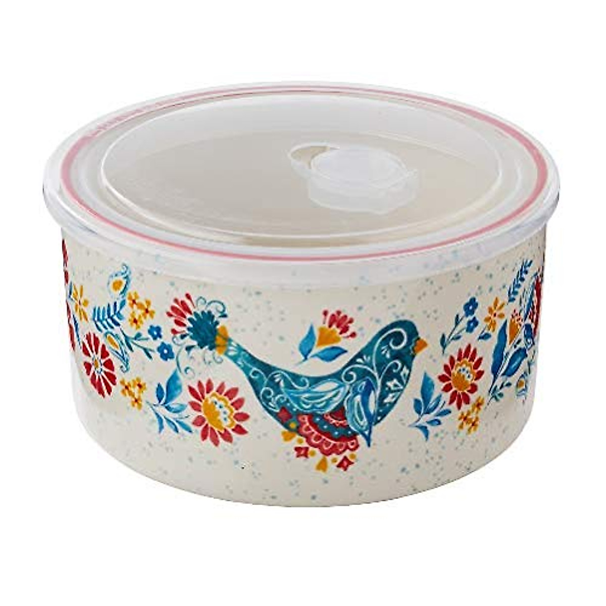 The Pioneer Woman Mazie 6-Piece Round Ceramic Nesting Bowl Set with Build-In Steam Release,15.5 ounce