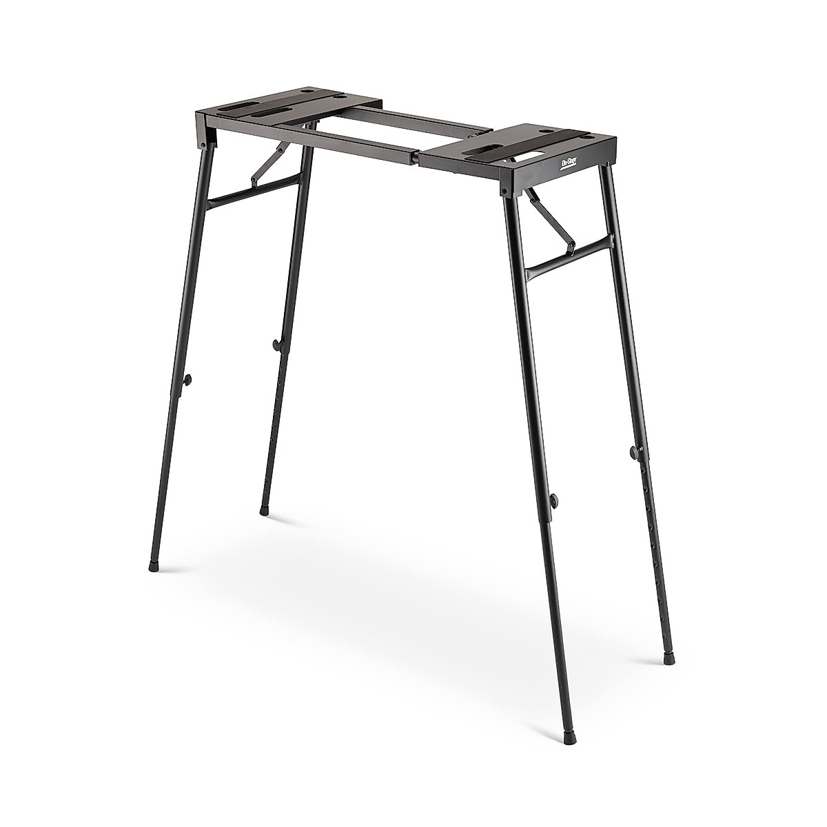 On-Stage KS7150 Platform-Style Keyboard Stand (Setup for Keyboards, Synths, Organs, and Electric Pianos, 230 lb Capacity, Adjustable Height and Width, Folding, Portable, Rubber Feet, Metal, Black)