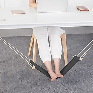 Auoinge Foot Hammock Under Desk FootRest | Adjustable Office Foot Rest Under Desk | Portable Desk Foot Hammock with Headphone Holder