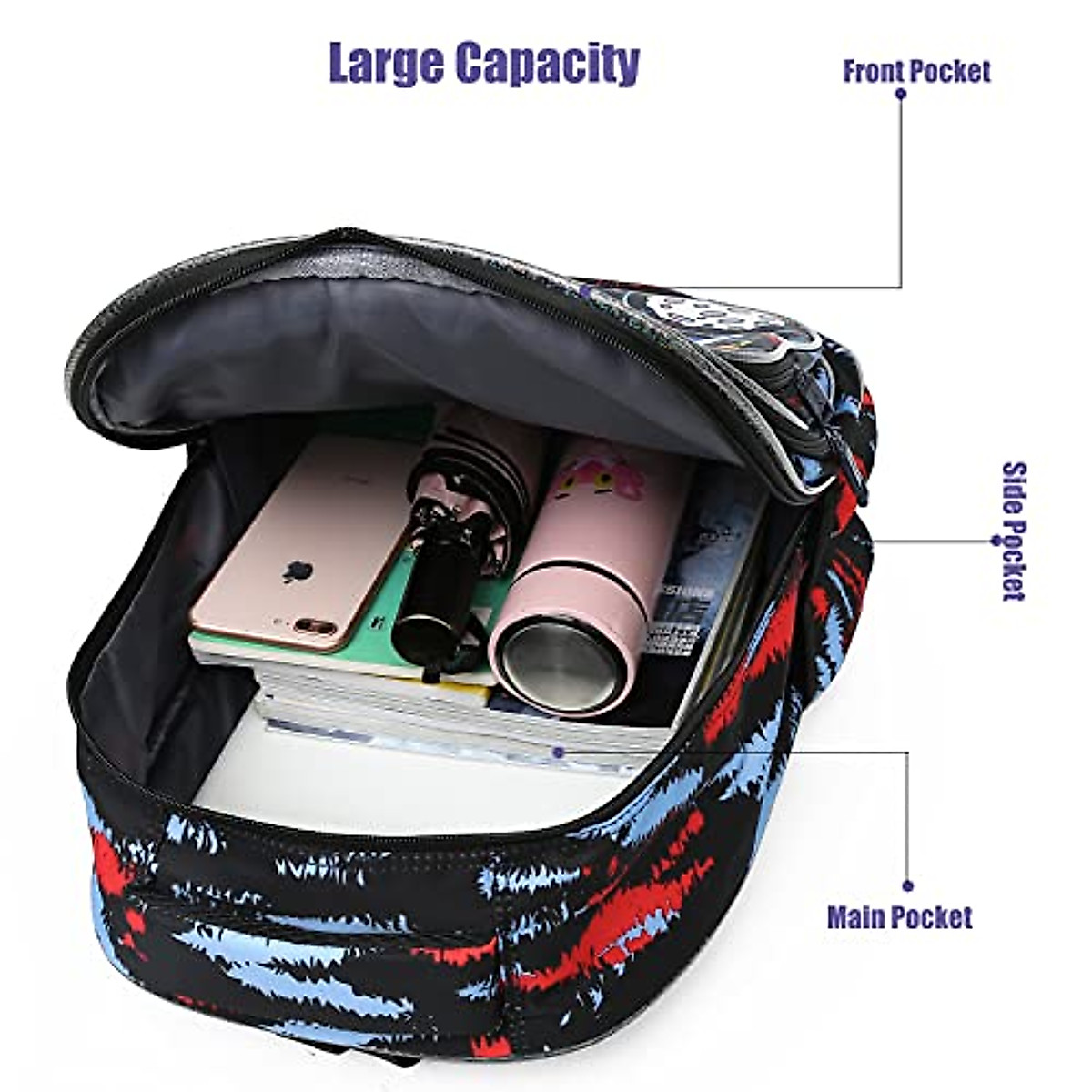 Kids Backpack for Boys - Dorlubel Elementary Kindergarten Preschool School Bag Multifunctional Cute Large Capacity Bookbag (Red Space Astronaut)