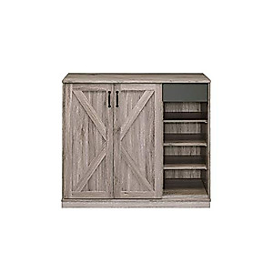 Bellemave Shoe Storage Cabinet, 4 Tier Shoe Rack with Drawers and Doors, Entryway and Hallway Furniture for Home and Office,47 inch,Gray Oak