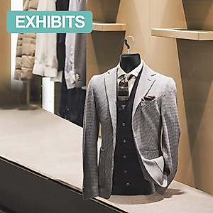 Lallisa 6 Packs Male Mannequin Torso Dress Form Tshirt Display Half Maniquin Body Rounded Waist Hollow Back Body with Hanging Hook for Clothes Display Shows Photos or Design Sewing (23.23 x 19.29'')