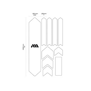 All Mountain Style Honeycomb High Impact Frame Guard Extra Semi-Transparent - Bike Frame Protector Supports Universal Fitting - Helps Protect Your Bike from Scratches, Chips and Dings (Ronin/ Black)