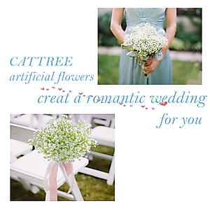 CATTREE Artificial Flowers, Baby Breath Gypsophila Plastic Fake Plants Wedding Bridal Bouquet Party Indoor Outdoor DIY Home Garden Verandah Office Table Centerpieces Arrangements Decoration 4 pcs