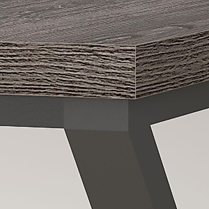 IBF 70.8” Long Computer Desk, Industrial Large Home Office Desk for Writing Study, Rustic Gaming Executive Work Desk for 2 Person, Wood Metal Pc Workstation Computer Table for Living Room, Dark Gray