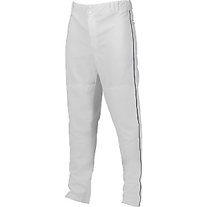 Marucci Adult Elite Double Knit Piped Baseball Pant, White/Navy, XX-Large