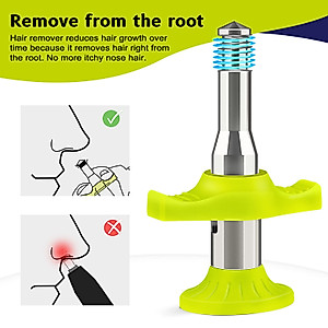 Esznuoky Nose Hair Ear Hair Removal, Upgraded Manual Hair Trimmer for Men&Women, Stainless Steel Hair Remover Waxing Kit(Green)