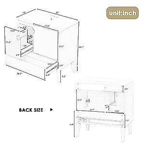 PONNYC 30" Bathroom Vanity with Sink, Freestanding Single Basin Vanity Set w/Doors and Drawer, Solid Frame and MDF Board,Modern Towel Storage Cabinet Grey Organizers for Bathroom,Bathroom Cabinet