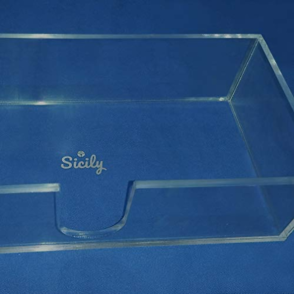 Sicily Guest Hand Towel Holder (5mm Acrylic) Multifold Paper Towel Dispenser (9.87”W x 4.75”D x 2.75”H) Hand Towel Napkin Holder for Bathroom and Kitchen Countertop - Bathroom Napkin Holder