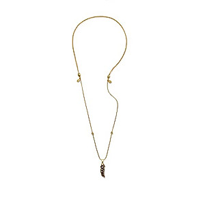 Alex and Ani Women's Feather II Necklace, Rafaelian Gold