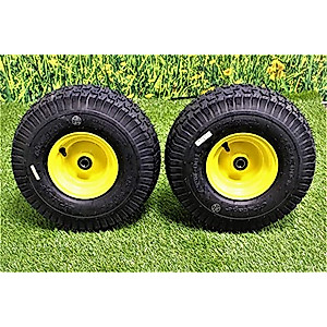 (Set of 2) 15x6.00-6 Tires & Wheels 4 Ply for Lawn & Garden Mower Turf Tires .75" Bearing (Because we supply a precision ball bearing the shaft must be clean and straight for them to fit properly)