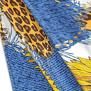 Denim Hearts Sunflower Satin Pillow Cases Silk Satin Pillowcase for Hair and Skin Standard Set of 2 Super Soft Silk Pillowcase with Envelope Closure (20x26 in)