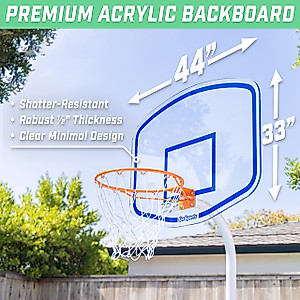 GoSports Splash Hoop ELITE Pool Basketball Hoop with Premium Acrylic Backboard and Water Weighted Base