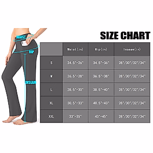 G Gradual Women's Yoga Pants 4 Pockets High Waist Dress Pants Tall Bootcut Work Pants, Dusty Blue, Large