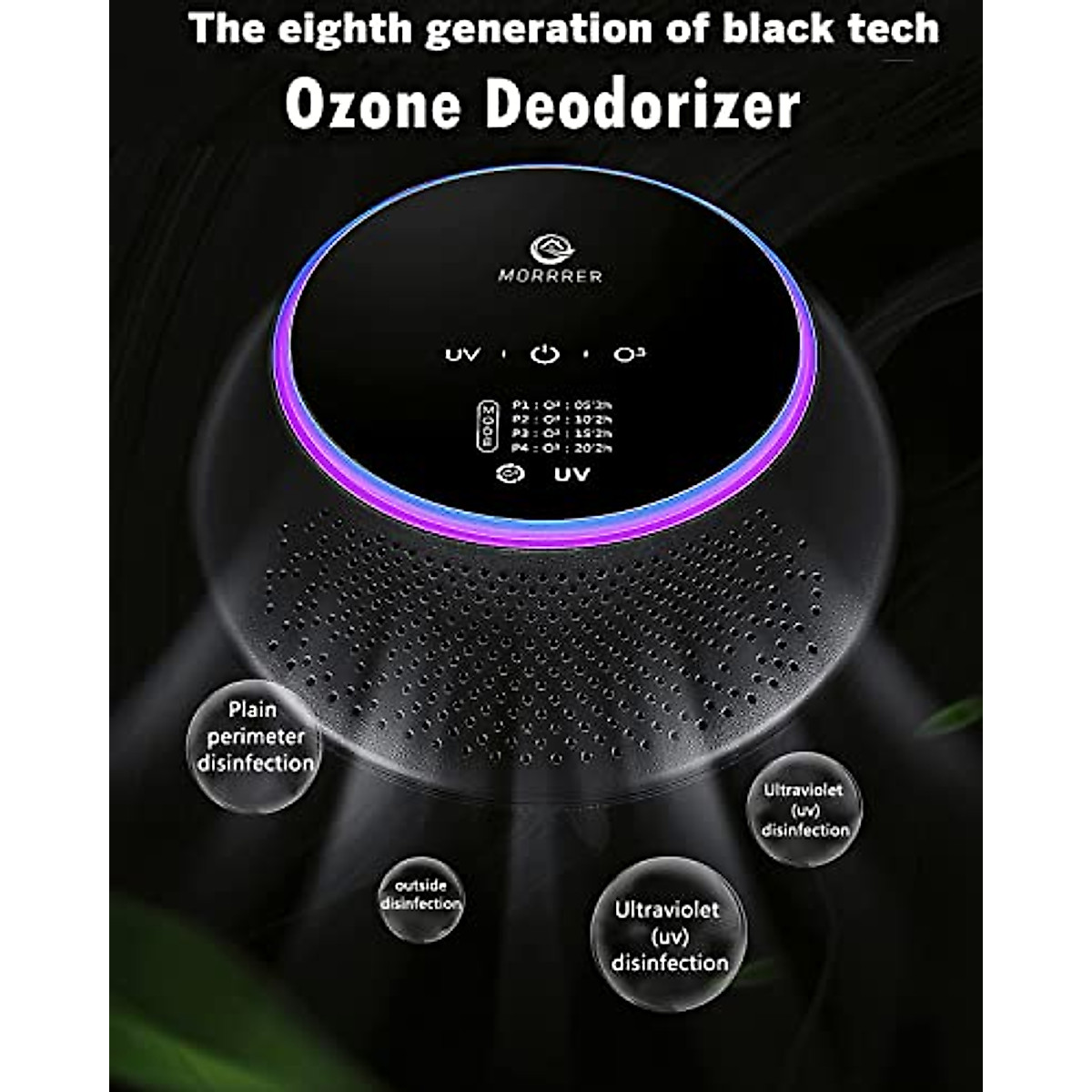 Morrrer Ozone Machine Odor Removal for Home & Pets, Portable Generator with 10,000mAh Battery, Eliminator Home, Smoke , Room Deodorizer Closet, Toilet