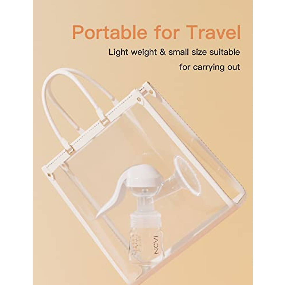 NCVI Manual Breast Pump with Milk Bottle,Portable Breastfeeding Pumps 5oz, BPA Free Soft Food Grade Silicone Powerful Suction