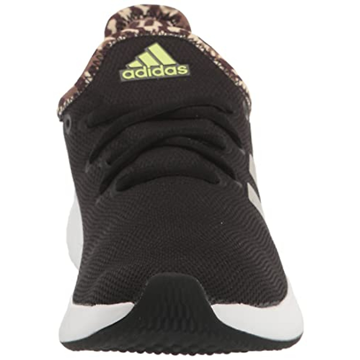 adidas Women's Cloudfoam Pure Sneaker, Black/Black/Pulse Lime, 8.5