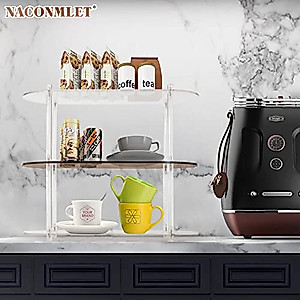 Naconmlet 3 Tier Bathroom Counter Organizer,Acrylic Bathroom Organizer Countertop Skincare Organizers Vanity Tray for Perfume Lotion Cosmetic(Amber)