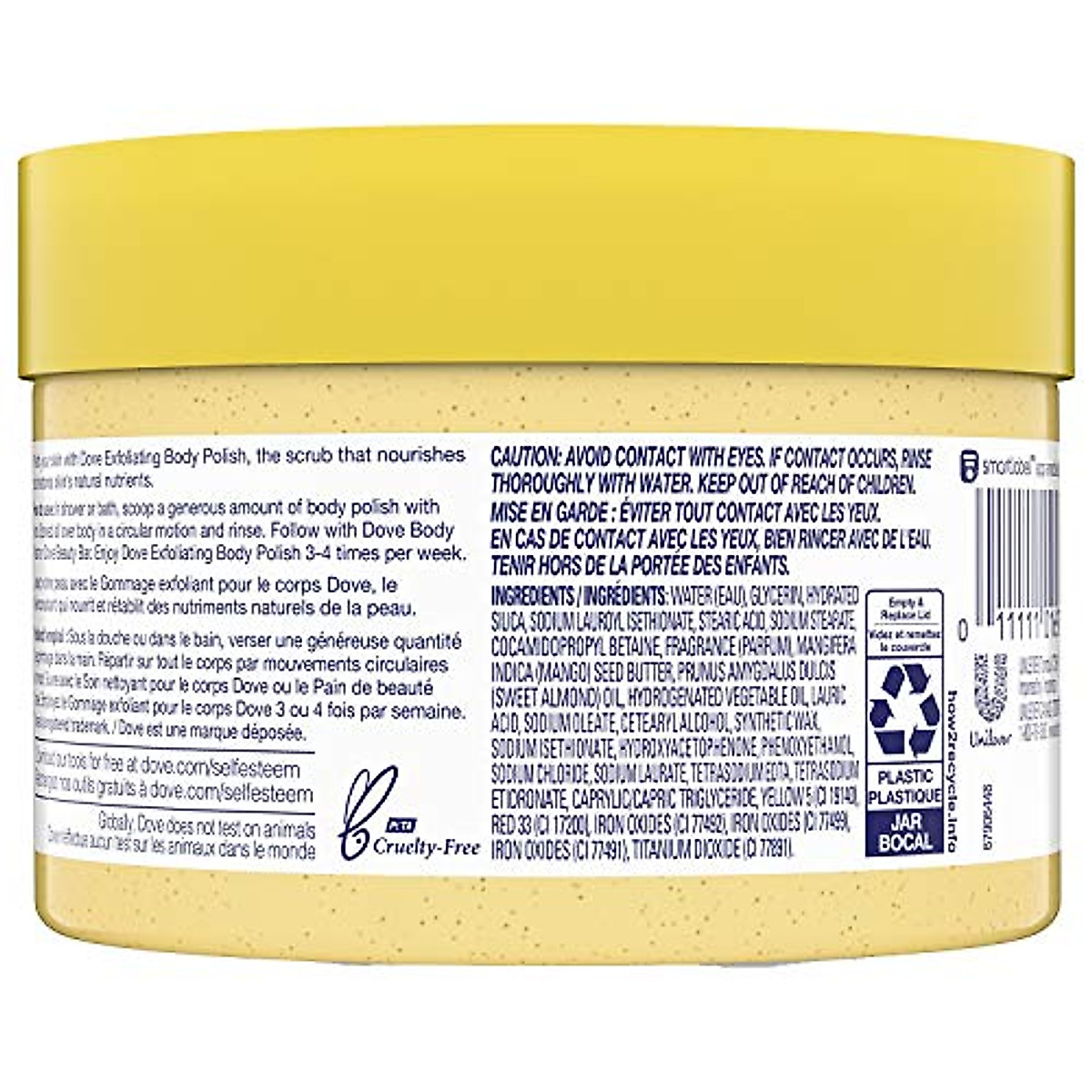 Dove Exfoliating Body Polish Body Scrub Exfoliating Scrub for Dry Skin Crushed Almond and Mango Butter Gently Exfoliates to Reveal Healthy Skin 10.5 Ounce (Pack of 4)
