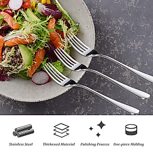 Senzeal 12pcs Stainless Steel Dessert Fork Set 5.5 Inch Mirror Finish Salad Forks Cake Fork for Home Kitchen Restaurant Bar Parties Events Wedding