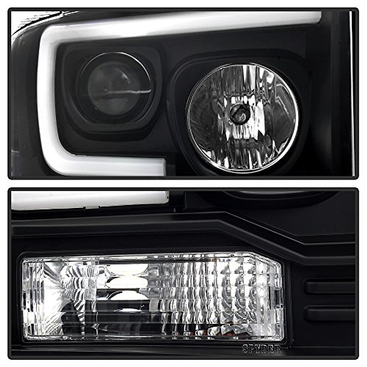 ACANII - For 2005-2007 Ford F250 F350 F450 Superduty Black LED Tube Projector Headlights Headlamps Pair Set Left+Right