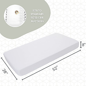 MOZAH Baby Fitted Crib Sheet –100% Organic Cotton Muslin Super Soft Breathable Tailored Snug Fit Solid White for Standard Crib and Toddler Mattresses