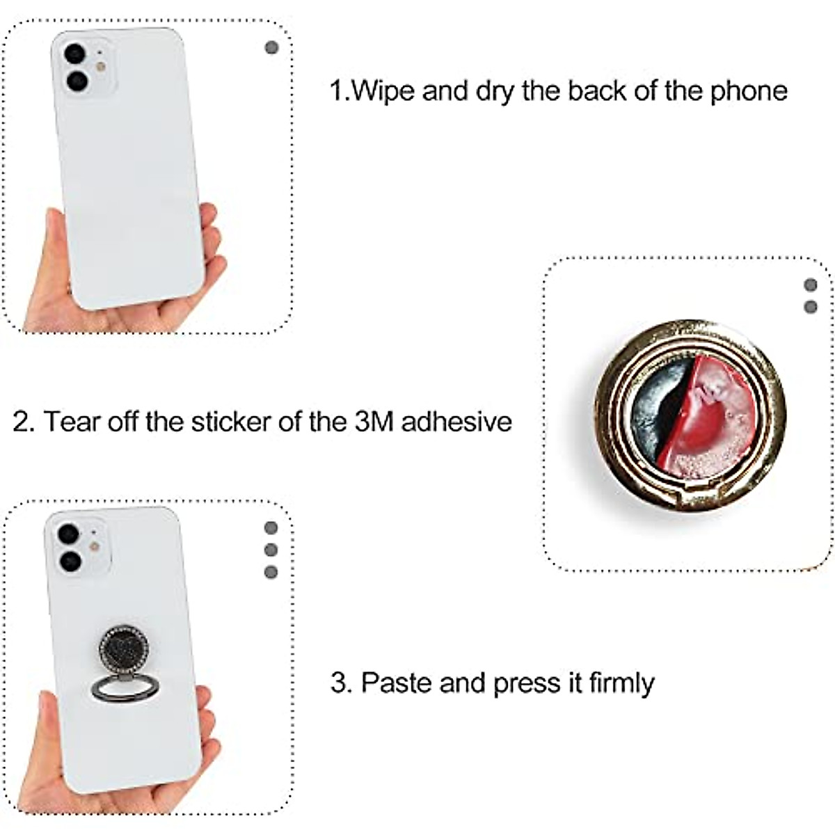 Bonoma Cute Love Heart Phone Ring Holder,4 Pack Ring Stand for Cell Phone Universal Finger Ring Stand Grip Kickstand Ring,360° Rotation Universal Stylish Stand Compatible with All Smartphones