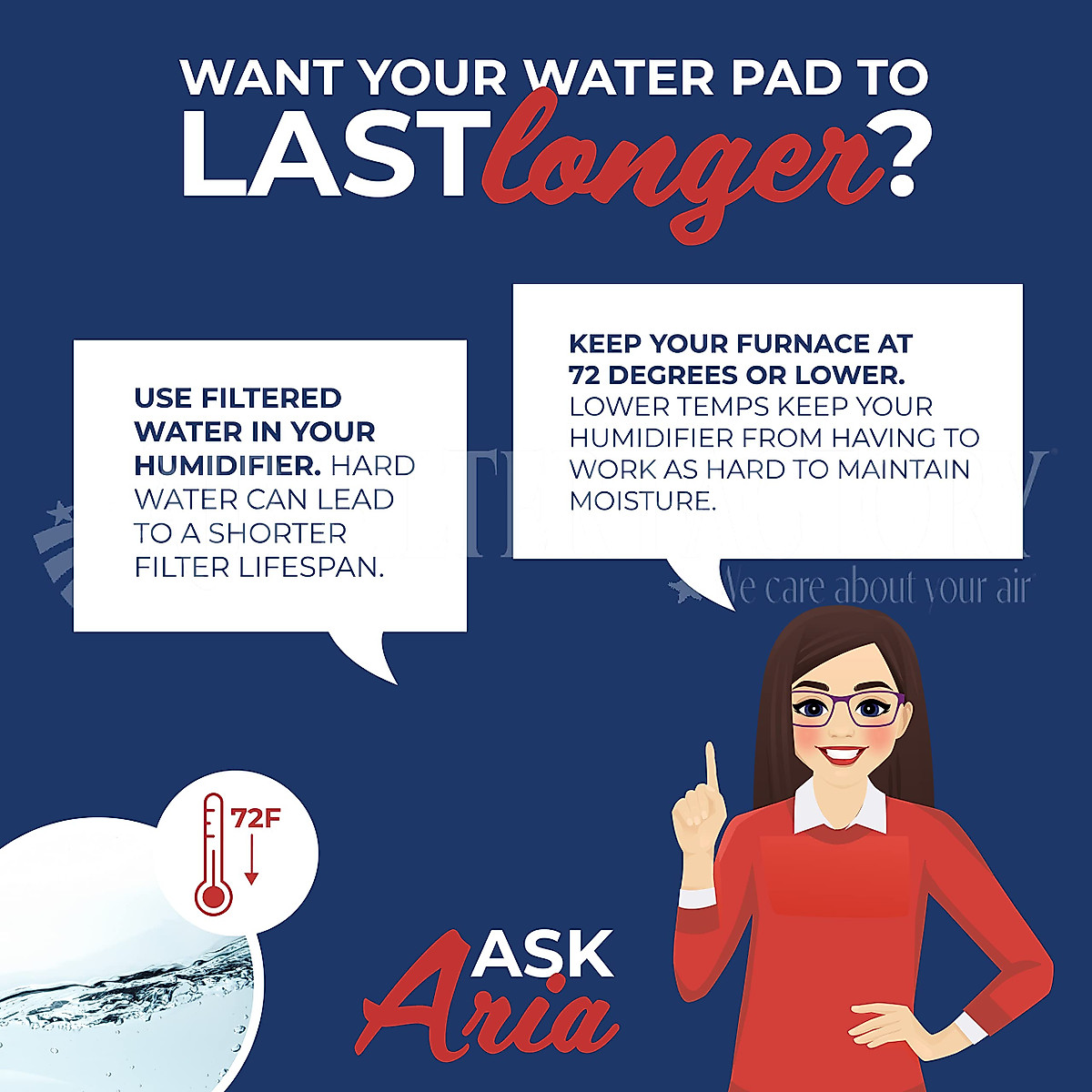 Air Filter Factory Replacement for HC26E1004, HC26A1008 Honeywell Humidifier Water Pad Filter 2-Pack