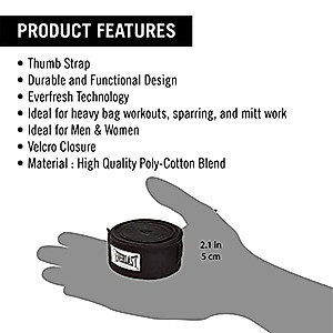 Everlast 4455BP Hand Wraps,Black