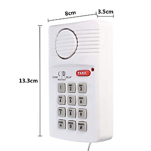 H-COME Wireless Home Security Burglar Alarm Garage Shed Caravan Defender with Keypad, Fit for Door Window, Powered by 3 x AA Battery (Not Included)