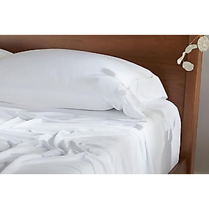 lecoo Luxury 100% Egyptian Cotton Bed Sheets - 800 Thread Count 4Pc Twin XL Size Sheets Set, Smooth Sateen Ultra Soft Luxury Bedding Sheets, 15" Deep Pocket - White Solid