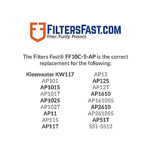 Filters Fast FF10C-5-AP Compatible Replacement for Aqua-Pure AP117 Comp Water Filter Cartridge Activated Carbon 2.9x2.9x10 inch