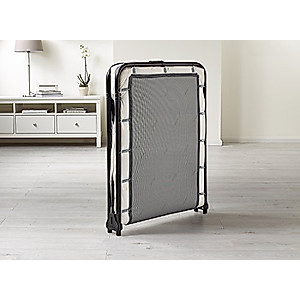 Jay-Be Saver Folding Cot Bed with Rebound e-Fibre Mattress, Lightweight, Regular (101702), Black/White