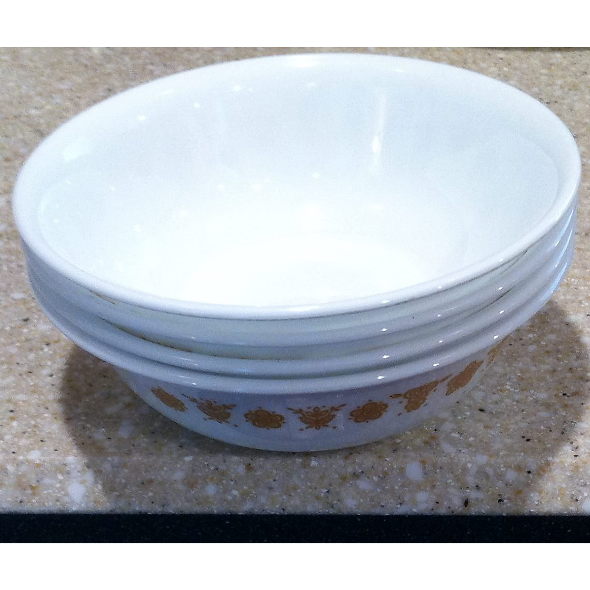 Corning Corelle Butterfly Gold Soup/Salad Bowls - Four (4) Bowls
