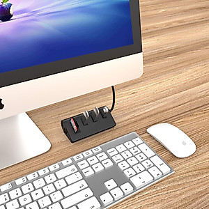 Cateck USB 3.0 HUB, Bus-Powered USB 3.0 3-Port Aluminum Hub with 2-Slots Card Reader Combo for iMac, MacBook Air, MacBook Pro, MacBook, Mac Mini, PCs and Laptops, Black