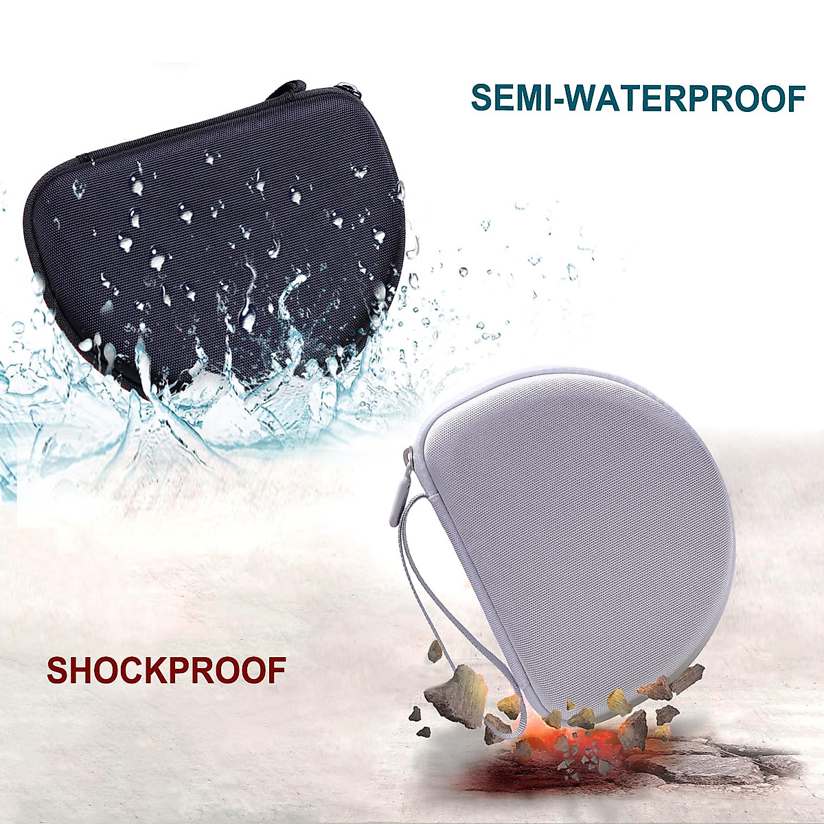 LTGEM Case Compatible with Sony MDR-ZX110 / MDRZX110AP / MDRZX110NC / MDR-ZX310AP ZX Series Wired On-Ear Headphones, Black+Grey(Case Only)