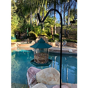 Fandature 76 Inch Tall Outdoor Shepherds Hook with 5 Prong Base, Adjustable Bird Feeder Pole Hanger for Hanging Outside Birdfeeders, Plant Baskets, Lanterns, Wedding Decor