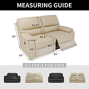 Easy-Going 100% Dual Waterproof Recliner Loveseat Cover, 6-Pieces Stretch Relining Sofa Cover with Pocket, Jacquard 2 Seat Sofa Slipcover Leakproof Washable (Loveseat, Dark Gray)