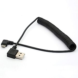GLHONG Angled USB Cable, 3 Feet, Black, USB 2.0 to Micro USB, 480 Mbps, Fast Charging, Compatible with Smartphone, Tablet, Laptop