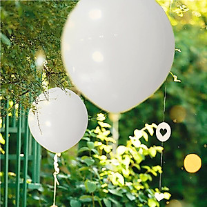 White Balloons 100 Pack 12 Inch White Latex Party Balloons with 2 Rolls of Ribbon Pastel White Helium Balloons for Wedding Birthday Party Baby Shower Engagement Anniversary Party Decorations
