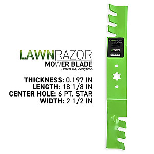 8TEN LawnRAZOR Mower Blade Set for MTD Cub Cadet RZT Troy Bilt 942-04053C 942-04053X 50 inch Decks (Toothed Mulching)